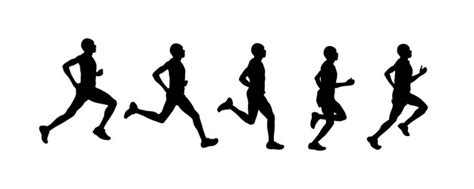 Runner Group Silhouette Royalty Free Vector Image