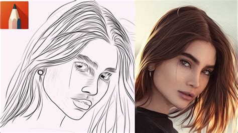 Autodesk Sketchbook Tracing And Sketching A Human Face Youtube