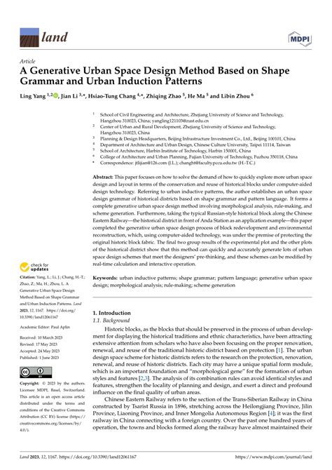 pdf a generative urban space design method based on shape grammar and