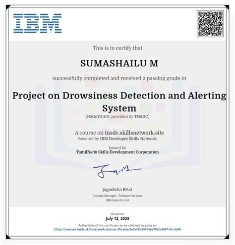 Sumashailu Manikandan On Linkedin Ibmcertified Naanmudhalvan Drowsinessdetection Roadsafety