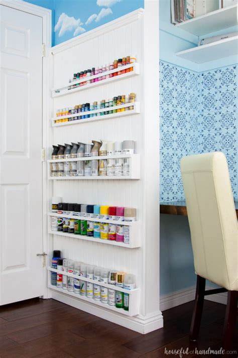 DIY Paint Storage Shelves Houseful Of Handmade