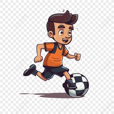 축구 선수 클립 아트 어린이 축구 선수 축구 캐릭터 만화와 함께 실행 벡터 Png 일러스트 무료 다운로드 Lovepik
