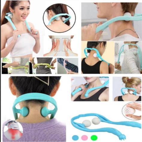 Neck Massager Therapy Neck And Shoulder Dual Trigger Point Roller Self