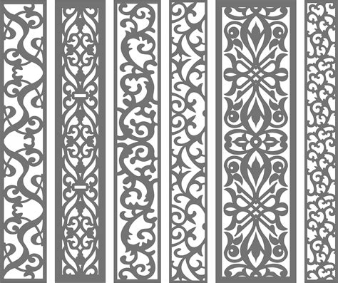 Modern Privacy Partition Indoor Panels Lattice Room Dividers Set Free Dxf File Free Download