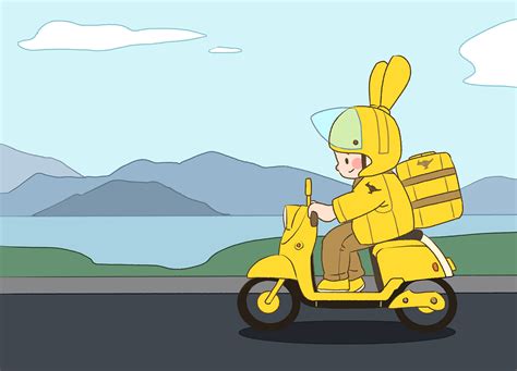 美团外卖骑手小哥是以见放 站酷zcool