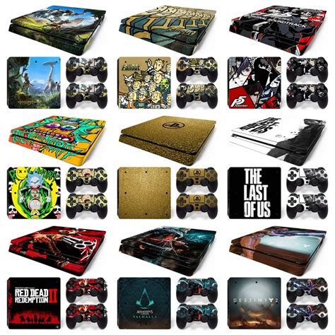 Cores PS Fino Console Conjunto De Pele Vinil Decalque Adesivo Para Sony Playstation