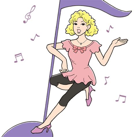 音符と歌う女性のイラスト｜イラスト制作：interval