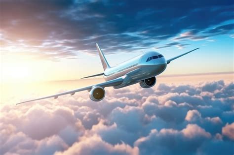 Premium Ai Image Generative Ai Illustration Of Plane Flying Above