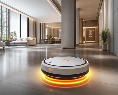 An Aipowered Robotic Assistant In A Clean Futuristic Home Environment Premium Ai Generated Image