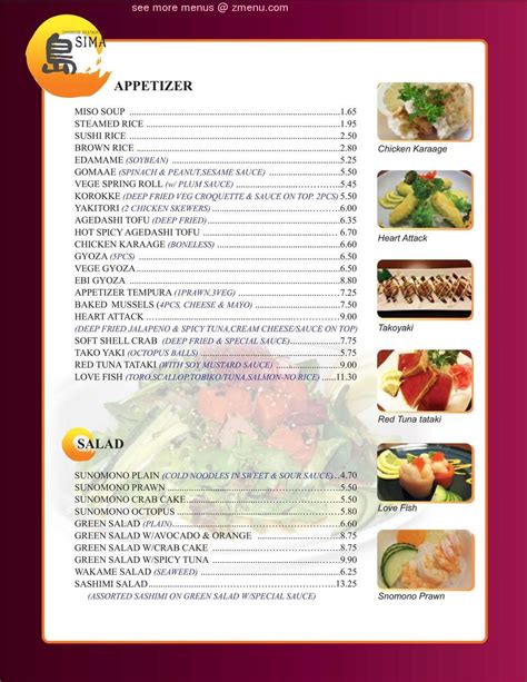 Online Menu Of Sima Sushi Restaurant Gibsons British Columbia V0n