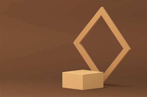 Premium Vector Beige Neutral D Podium Geometric Pedestal Mock Up For