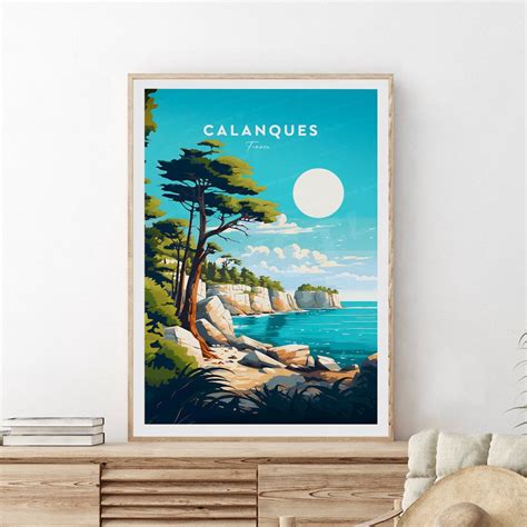 Calanques Traditional Travel Print France Calanques Poster