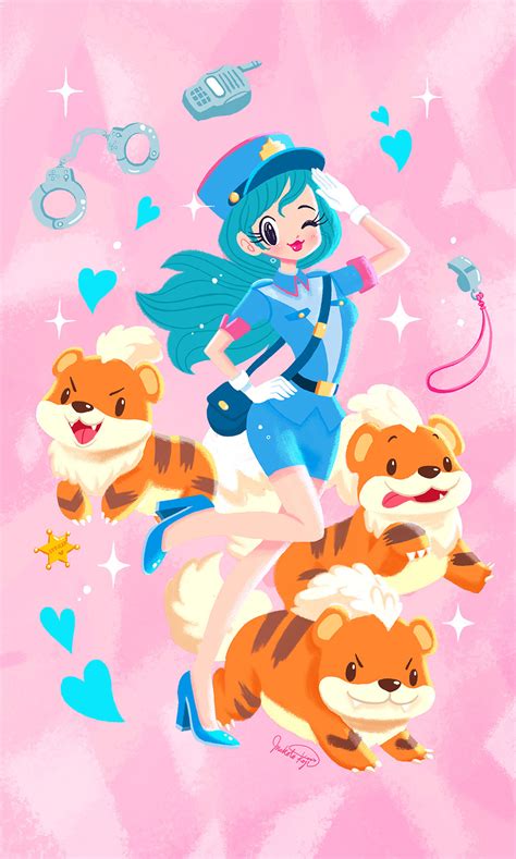 Paper Rabbits — Officer Jenny And Growlithe Fan Art