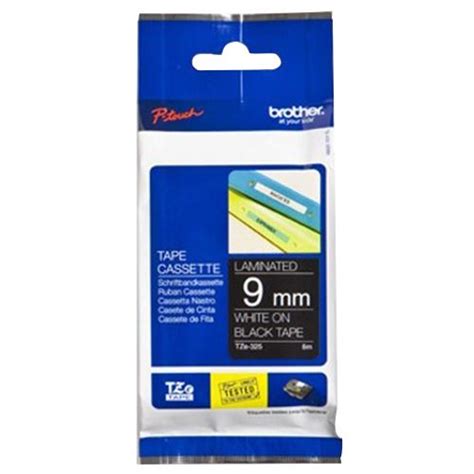 Brother Laminated Tape White On Black 9mm Tze 325 Eezee