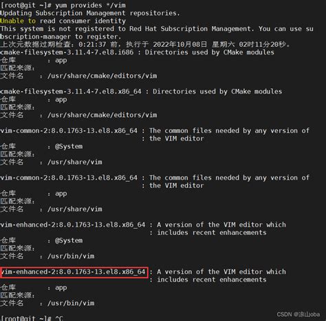 Linux 安装包安装查找查询vim所在安装包的命令 Csdn博客