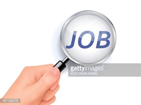 Job Word Showing Through Magnifying Glass Stock Clipart Royalty Free