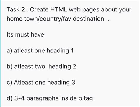 Solved Task 1 Create A Web Page In Html As Shown Below