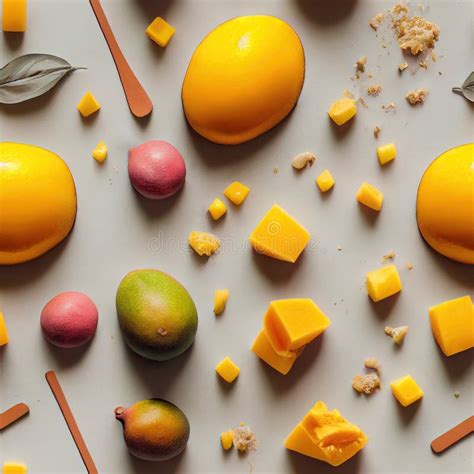 Mango Ice Cream On Seamless Texture Tile Stock Illustration