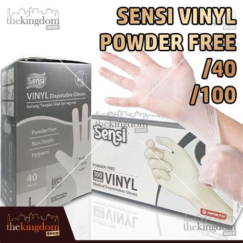 Jual Sensi Vinyl Disposable Pf Clear Gloves Sarung Tangan Vinil Powder