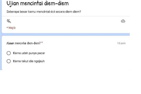 Link Ujian Mencintai Diam Diam Di Docs Google Form Terbaru 2022 Viral