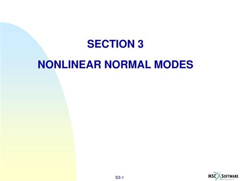 PPT SECTION 3 NONLINEAR NORMAL MODES PowerPoint Presentation Free Download ID 5356798