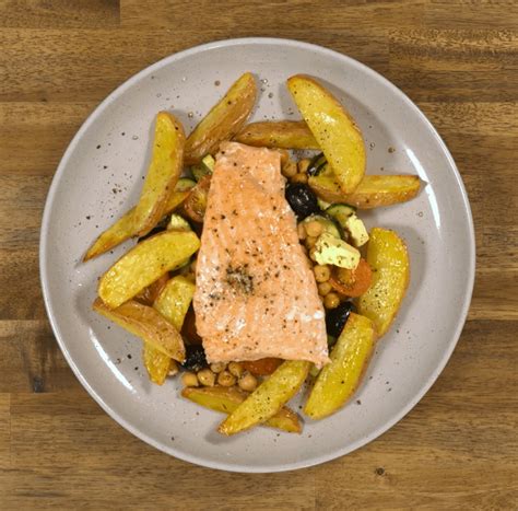 Baked Salmon With Mediterranean Veggies Ocean Chef
