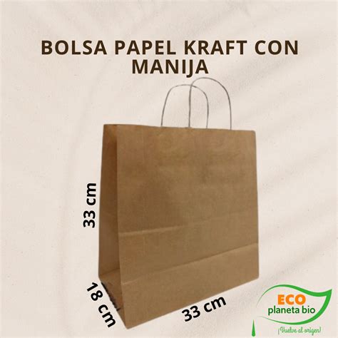 Bolsa De Papel 3318 Fuelle X 33 Alto X 100 Unidades Eco Planeta Bio