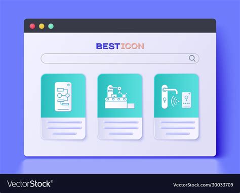 Set Factory Conveyor System Belt Algorithm Vector Image