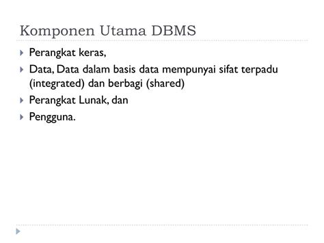 Ppt Pemrograman Visual Ii Database Management System Dbms