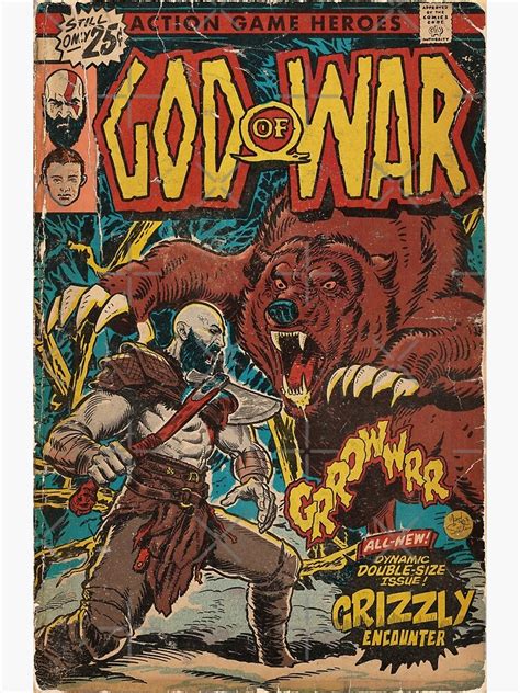 God Of War Ragnarök Bear Fight Comic Book Cover Fan Art Poster For