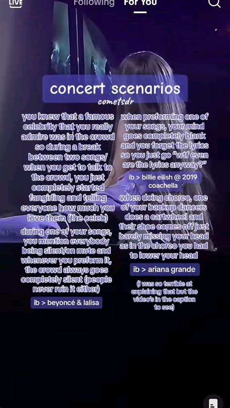 concert scenarios to script for your dr