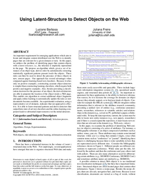 Pdf Using Latent Structure To Detect Objects On The Web
