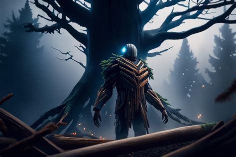 Premium Ai Image Tree Man Skeleton