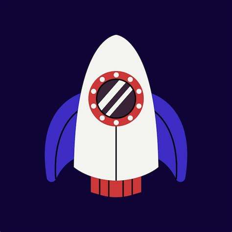 Premium Vector Cute Rocket With Fire Spaceship In Outer Space