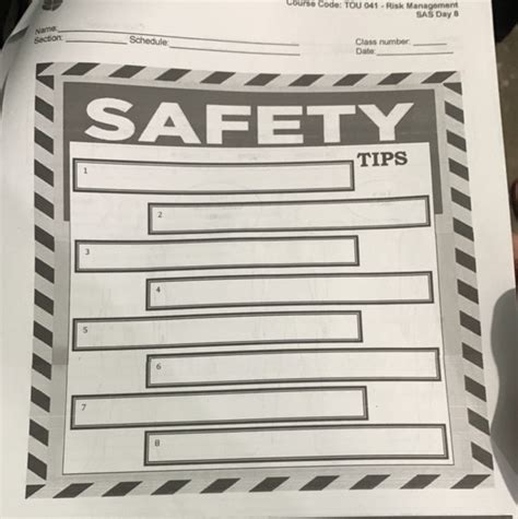 Course Code TOU 041 Risk Management SAS Day 8 StudyX