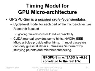 GPGPU Sim Overview Pptx Computing Technology Computing
