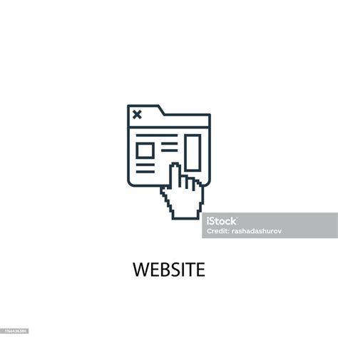 網站概念行圖示簡單元素說明網站概念大綱符號設計可用於 Web 和移動 Uiux向量圖形及更多互聯網圖片 互聯網 互聯網瀏覽器 偏遠的