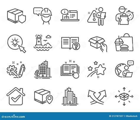 Industrial Icons Set Included Icon As Intersection Arrows Parcel Delivery Help Signs Vector
