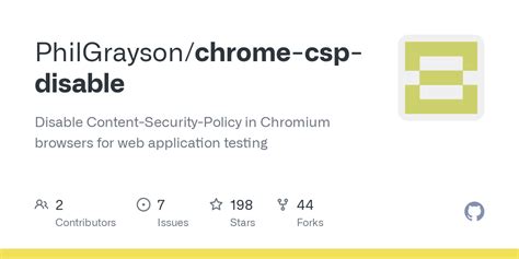 Github Philgraysonchrome Csp Disable Disable Content Security Policy In Chromium Browsers