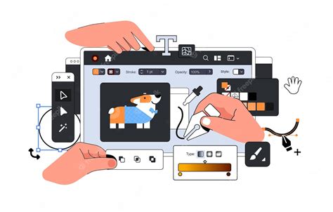 Premium Vector Ui Design Layout Illustration With Hands Tools For