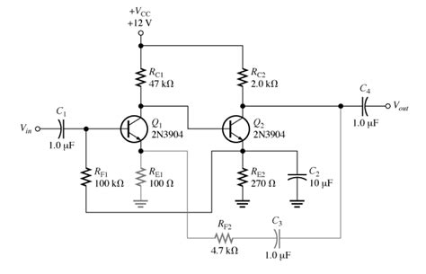 Solved The Circuit Below Is A Two Stage Amplifier Using