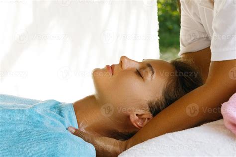 Young Caucasian Woman During Traditional Thai Massage 16233420 Stock