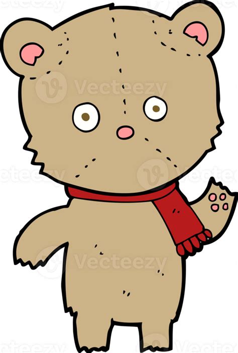 Cartoon Waving Teddy Bear 40696193 Png
