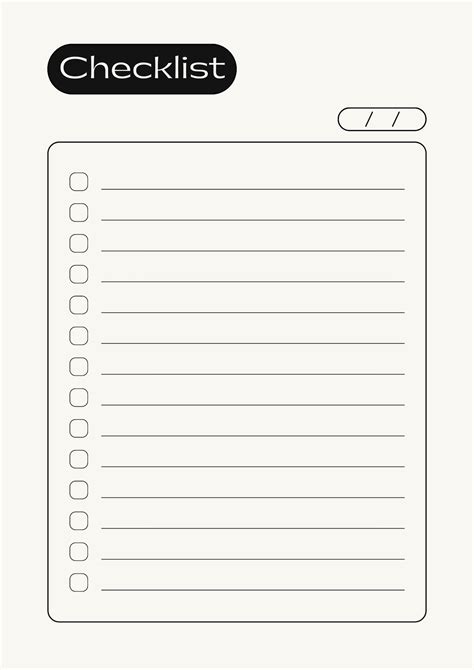 Printable Checklist Template Pdf