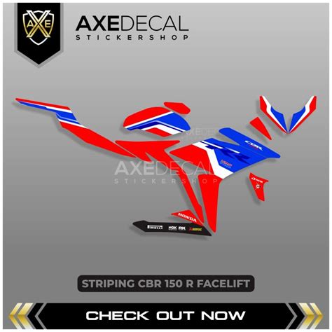Striping Cbr 150 R HRC Tri Color Stiker Motor Honda Cbr 150 R