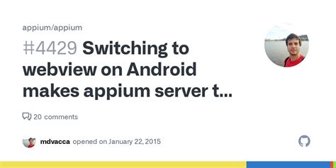 Switching To Webview On Android Makes Appium Server To Fail