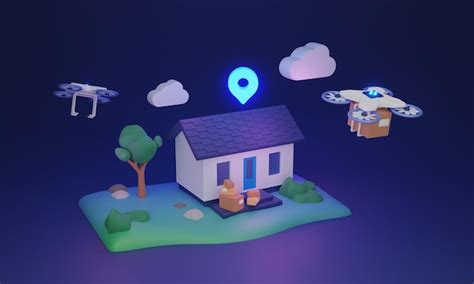 Premium Photo Autonomous Delivery Drones For Logistic Service 3d Illustration Concept