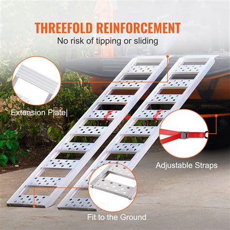 Vevor Aluminum Ramps 1250lbs Straight Ramp With Treads And Load