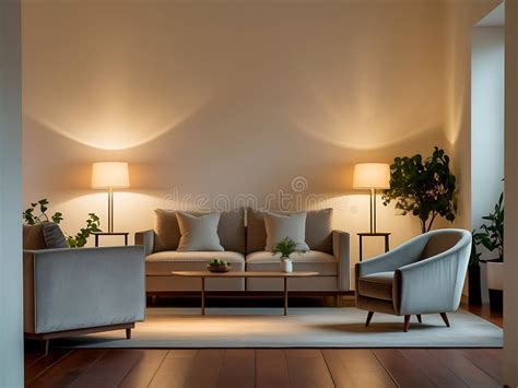 Living Room Style Minimalism Style Living Room Style Stock