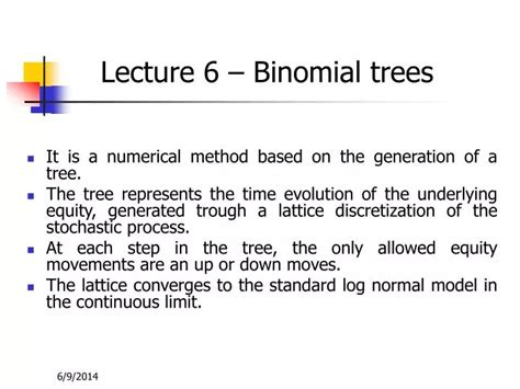 Ppt Lecture 6 Binomial Trees Powerpoint Presentation Free Download Id465366